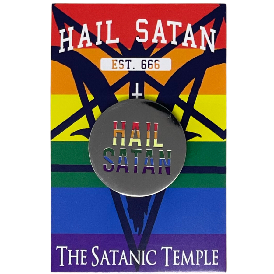 Rainbow Pride Hail Satan Lapel Pin - TST